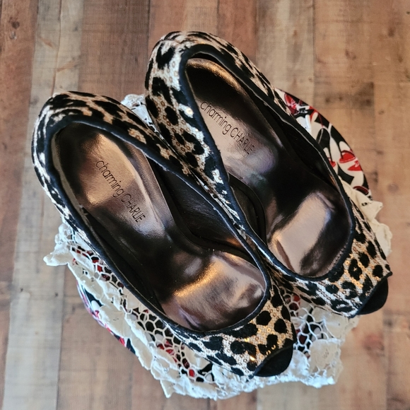 Charming Charlie | Shoes | Charming Charlie Leopard Print High Heel ...